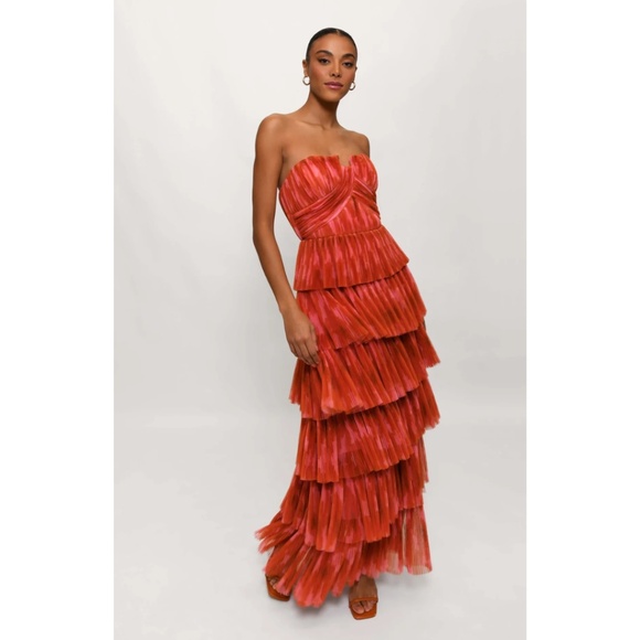 Hutch | Dresses | Hutch Simi Gown High Formality Printed Tulle Maxi ...